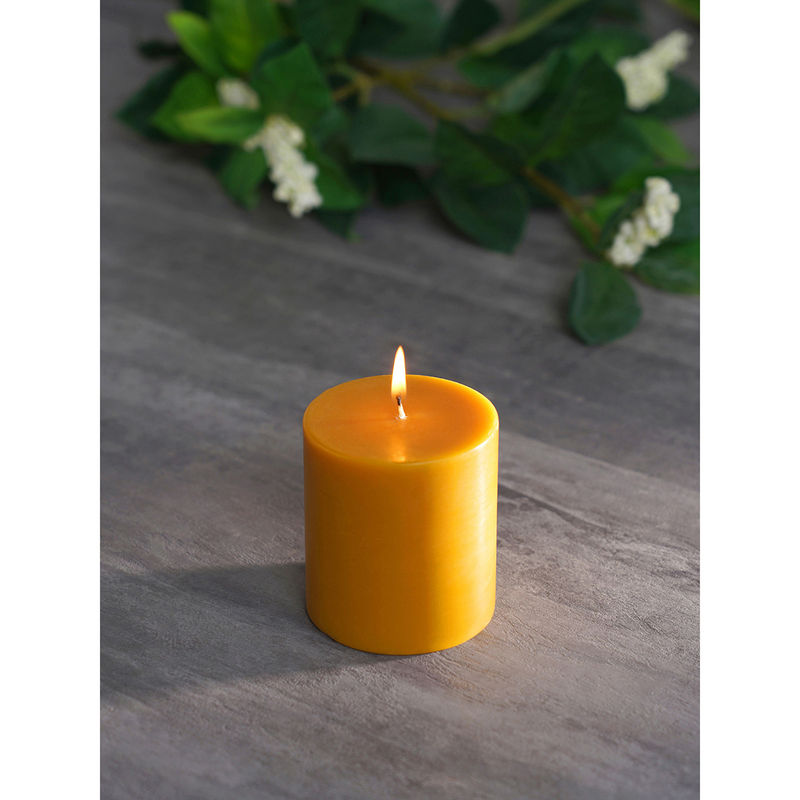 Buy Pure Home + Living Mustard Divine Pillar Candle Medium (Set of 2 ...