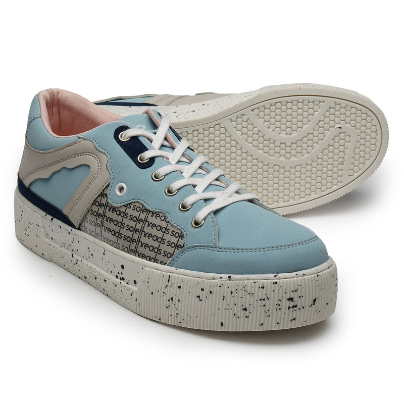 Buy SOLETHREADS Cypher Solid Blue & Grey Women Sneakers Online