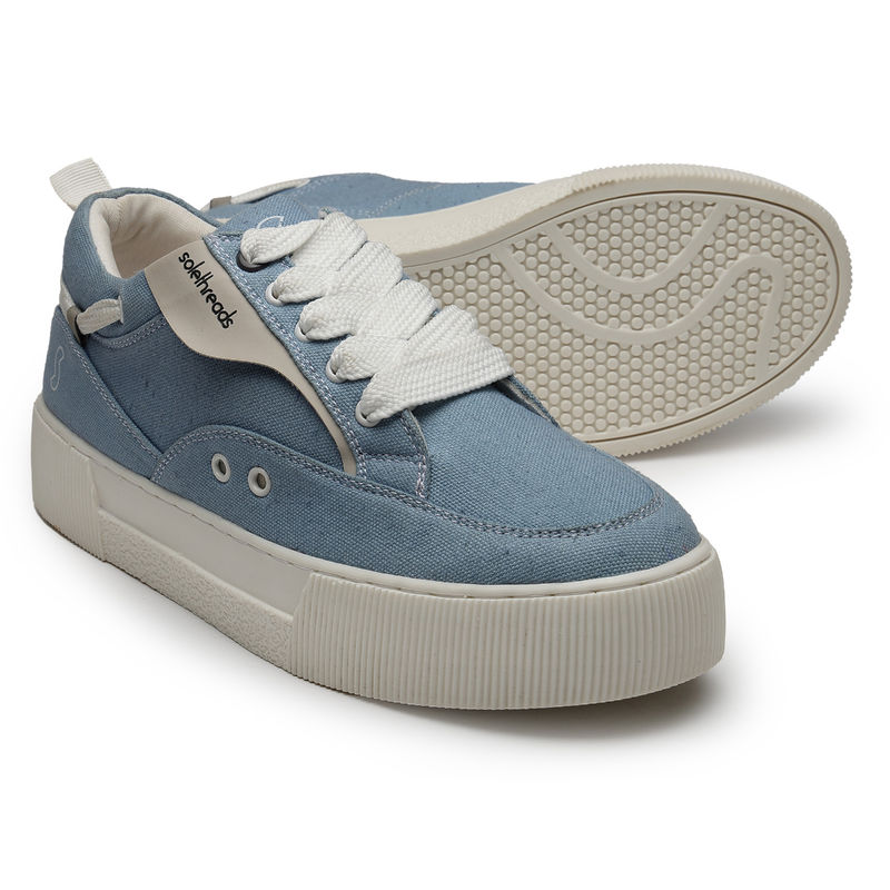 Buy SOLETHREADS Funk Solid Blue Women Sneakers Online