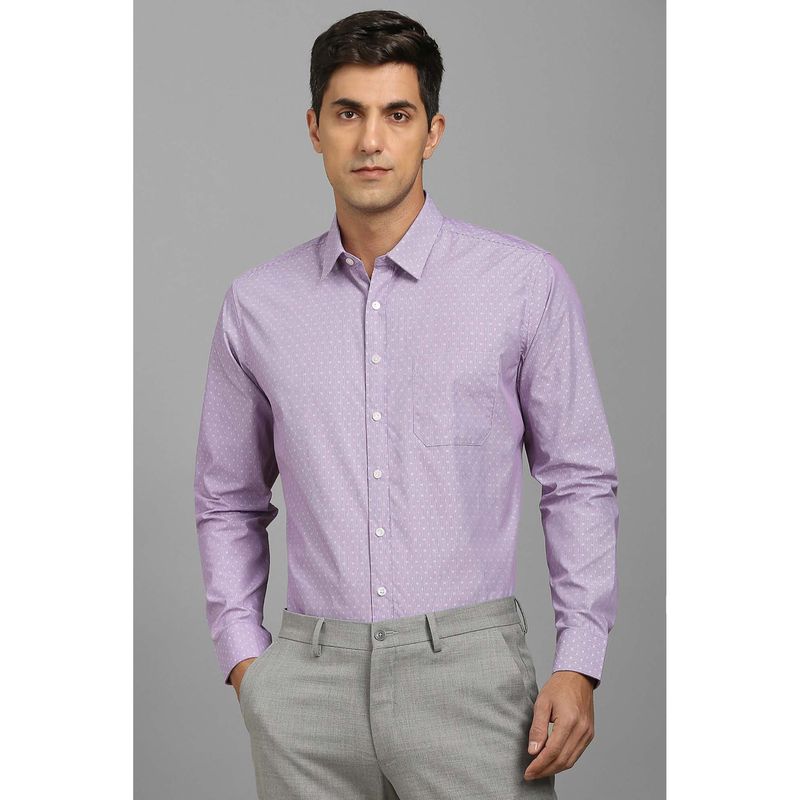 Buy Louis Philippe Men Purple Stripes Full Sleeves Shirt Online
