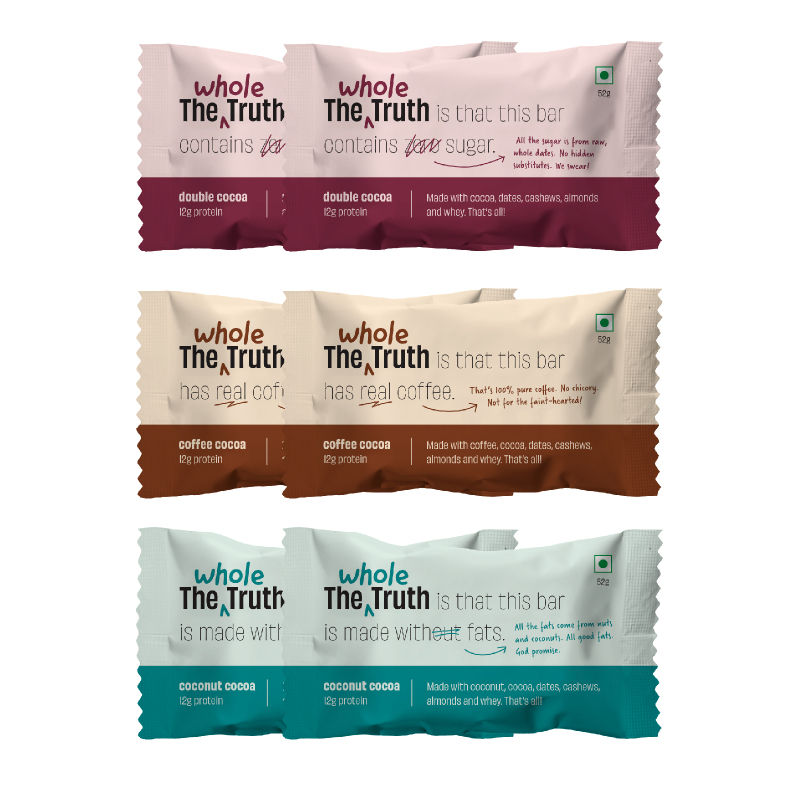 Buy The Whole Truth Protein Bars - The Choco Heavy Box - Pack of 6 Online