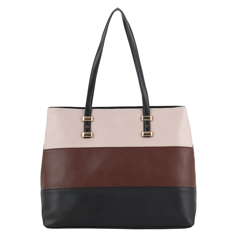 Buy Toteteca Black Tri Color Tote Bag Online