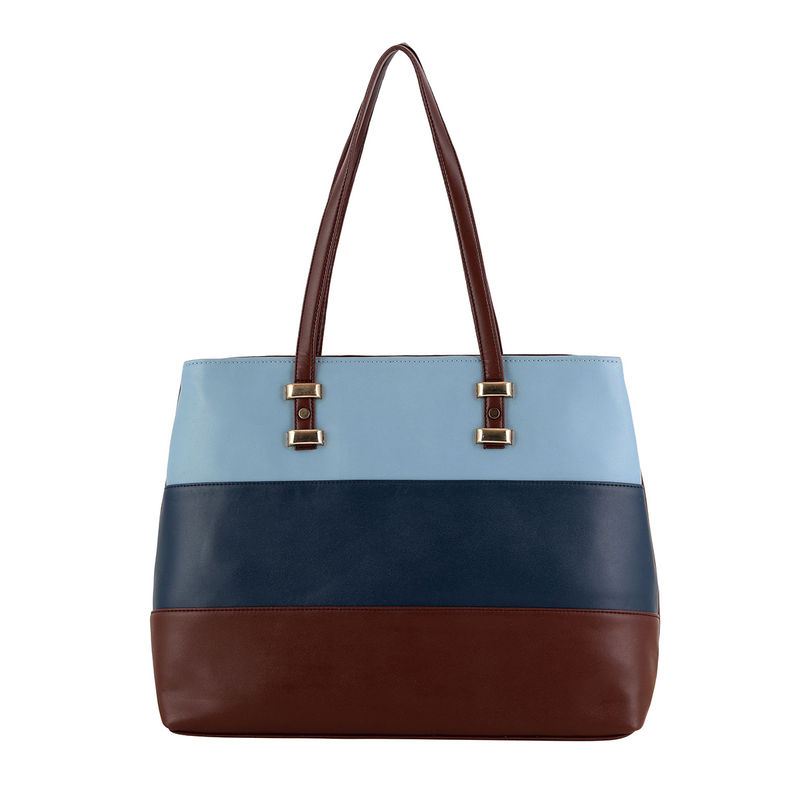 Buy Toteteca Brown Tri Color Tote Bag Online