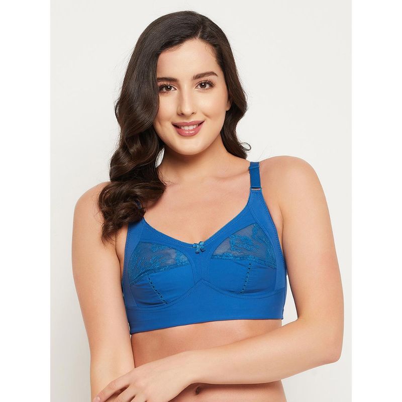 Buy Clovia Blue Polyamide Solid Non-Padded Full Cup Wire Free Everyday ...