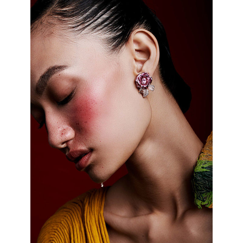 Buy MISS JO Pink Verdant Rose Vine Stud Earrings Online