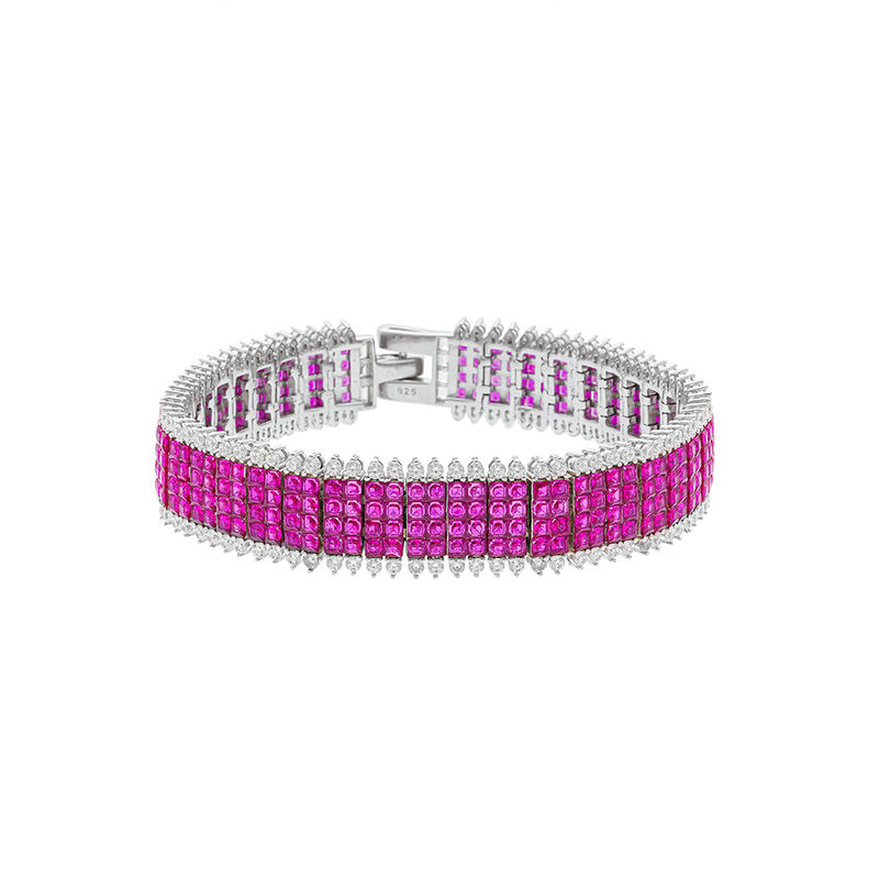 Buy MISS JO Pink Enchanted Path Silver Tennis Bracelet Online