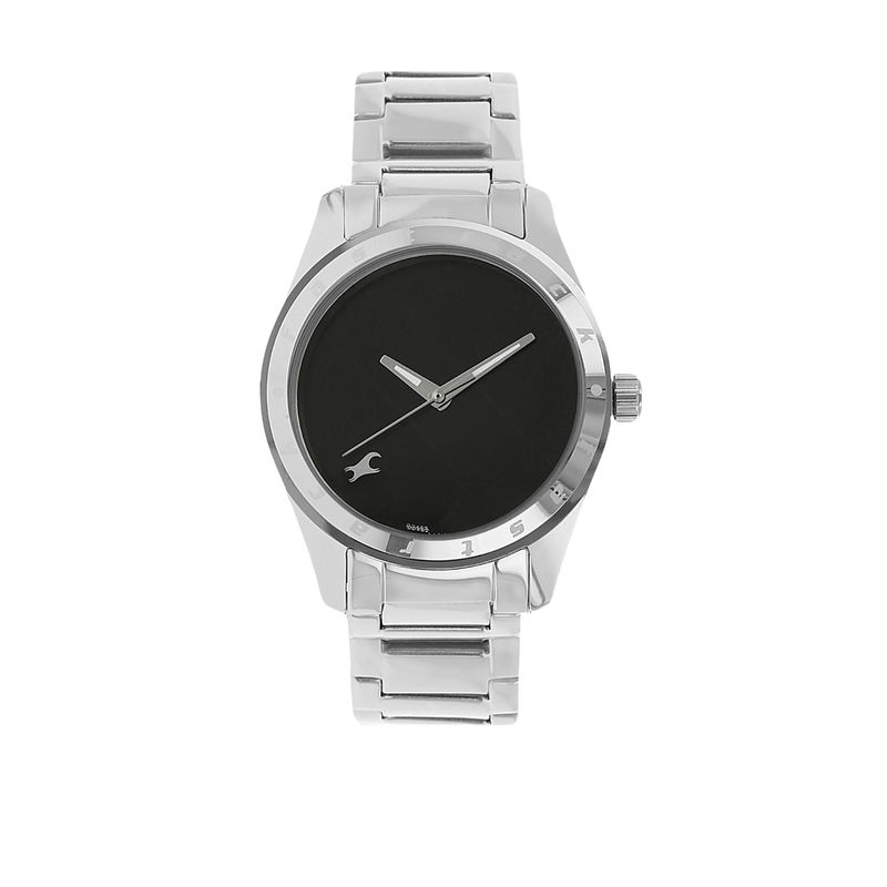 Fastrack Black Dial Silver Stainless Steel Strap Watch: Buy Fastrack ...