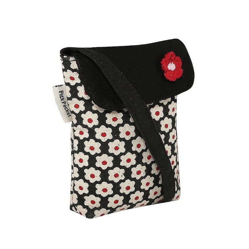 Buy Pick Pocket Black Floral Printed Mobile Pouch Online