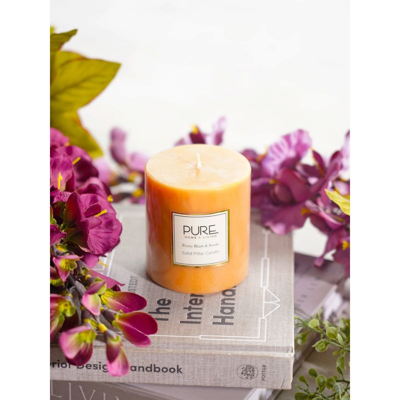 Buy Pure Home + Living Set Of 2 Mustard Serene Pillar Candle Medium Online