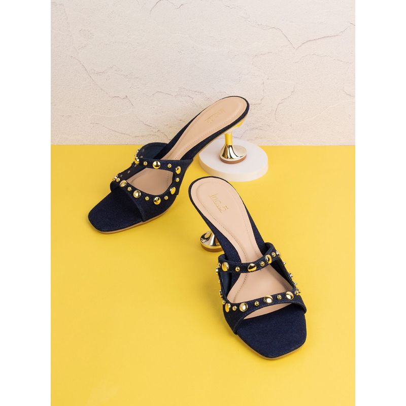 Buy Inc.5 Womens Navy Blue Embellished Square Toe Party Wear Spool ...