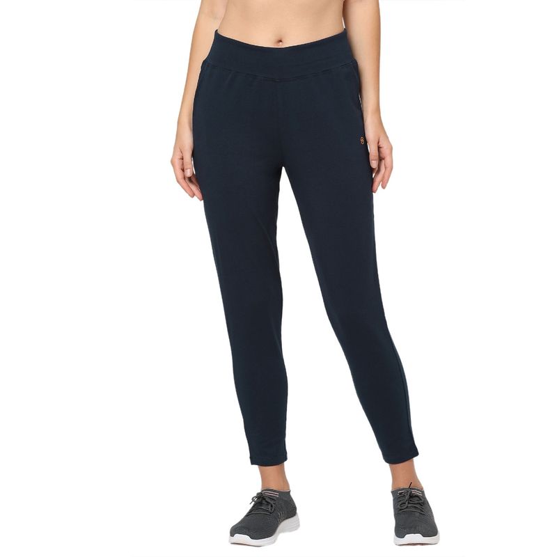 Buy MAYSIXTY Navy Blue Track Pants with Out Cuff Online
