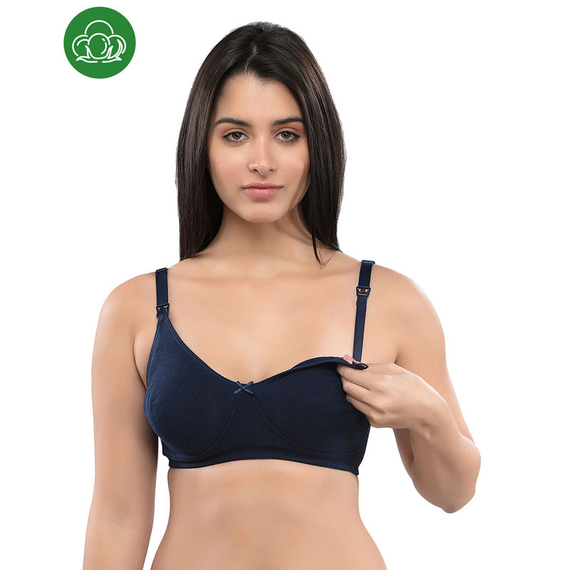 Buy Inner Sense Organic Antimicrobial Soft Feeding Bra - Blue (38C) Online