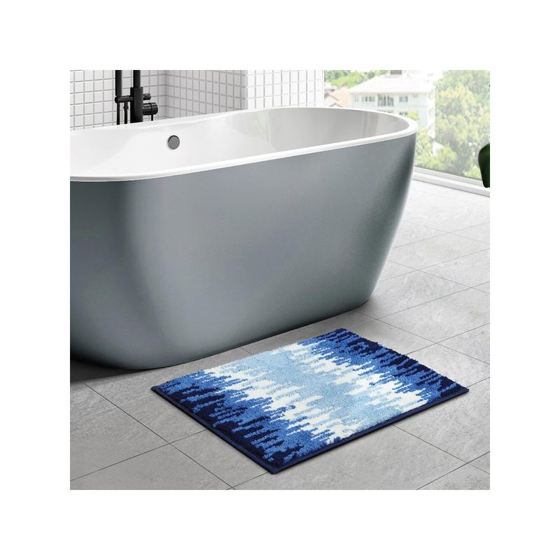 Buy OBSESSIONS Super Absorbent Anti-Skid Polyester Bath Mat Blue Online