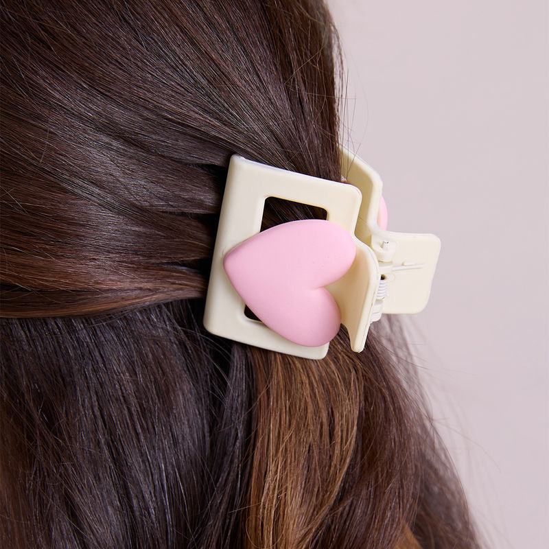 Buy MIXT by Nykaa Fashion off White Heart Motif Rectangular Hair Clip ...