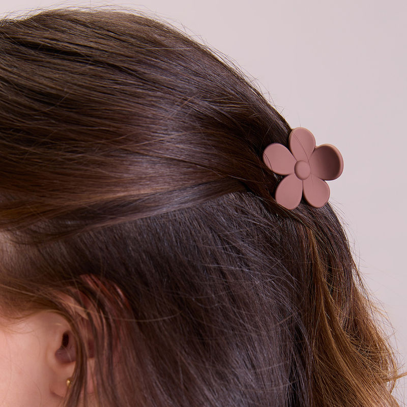Buy MIXT by Nykaa Fashion off White and Brown Flower Hair Clip Set of 2 ...