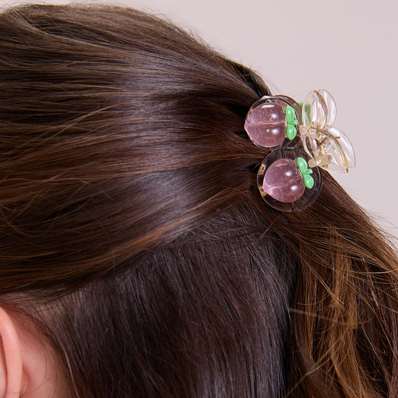 Buy MIXT by Nykaa Fashion Transparent Dual Peach Shaped Hair Clip Online