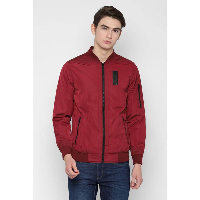 Buy Allen Solly Men Solid Maroon Jacket Online