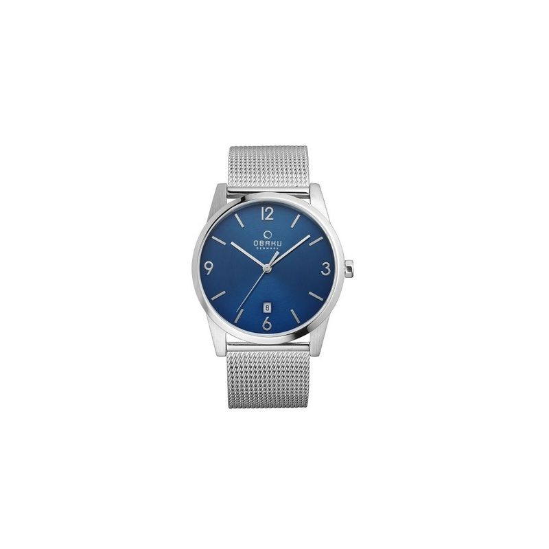 Obaku Sten Cyan Blue Round Dial Men's Watch (V169GDCLMC): Buy Obaku ...