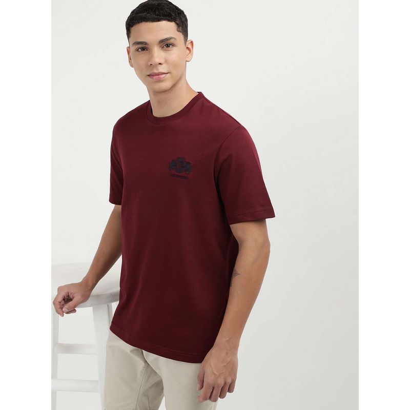 Buy Tommy Hilfiger Red Small Crest Embro T-shirt Online