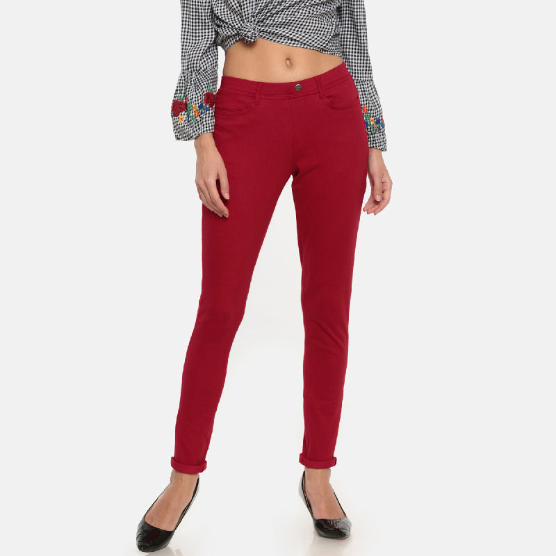 Buy Go Colors Cherry Jeggings 360 Degree Super Stretch Premium (M) Online
