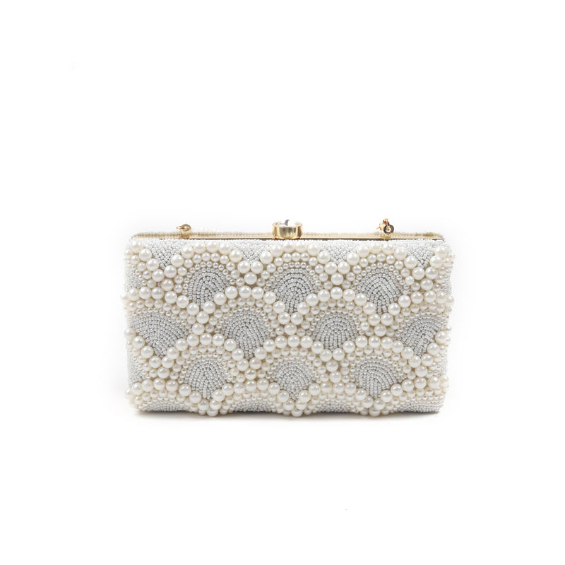 Odette Enticing Rectangular White Pearly Clutch: Buy Odette Enticing ...