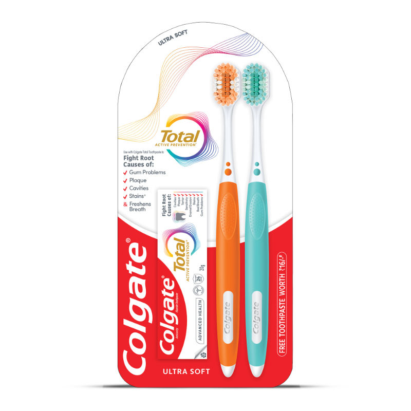 Buy Colgate Total Ultra Soft Toothbrush Multicolor with Total Advanced ...