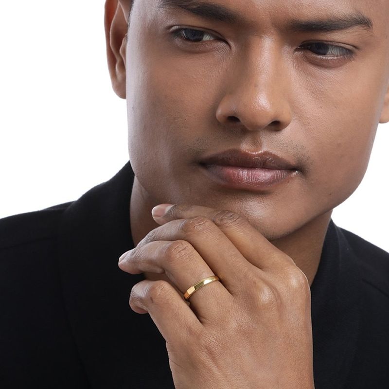 Buy Zavya Golden Aura Gold-Plated 925 Sterling Silver Ring Online