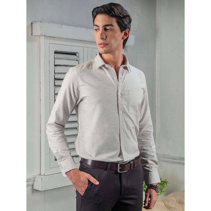 Buy Turtle Men Cotton Regular Grey Solid Full Sleeve Formal Shirt Online
