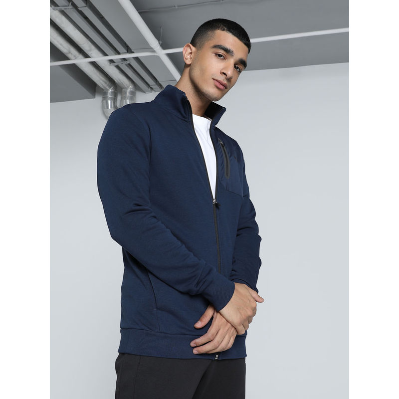 Buy Puma Navy Blue Solid Regular Jacket Online