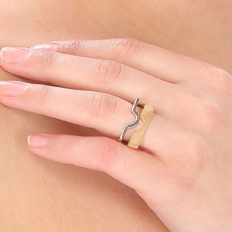 Fabula Jewellery 2 In 1 Gold & Silver Geometric Ring: Buy Fabula ...