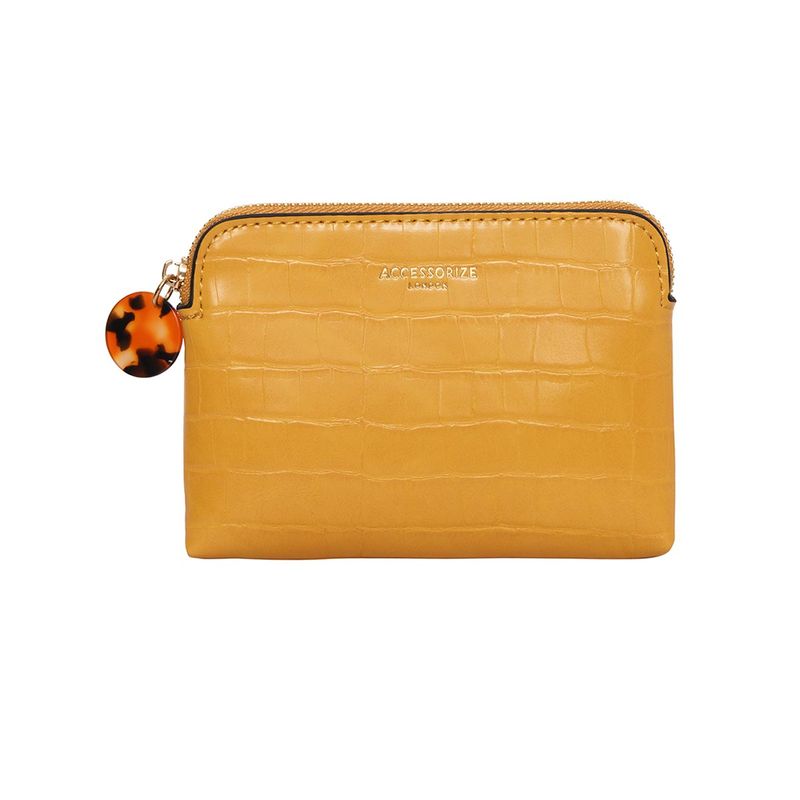 Buy Accessorize London Womens Faux Leather Yellow Resin Croc Coin Purse ...