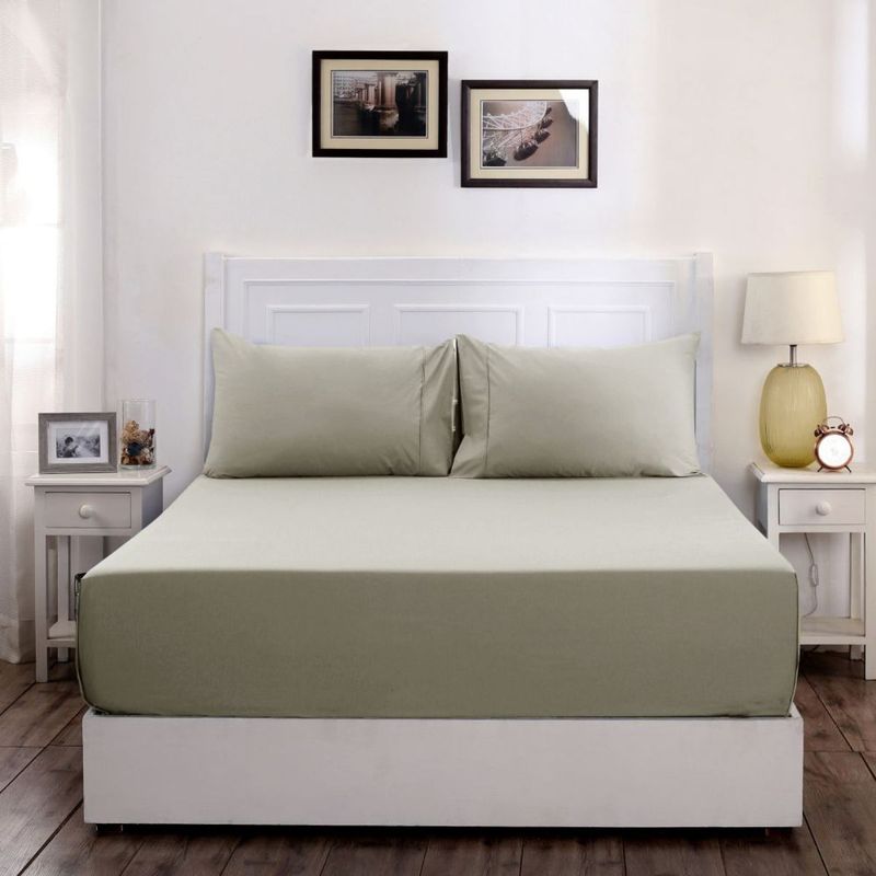 Buy Maspar Colorart Slumber Solid 200tc Cotton Grey Double Bed Sheet ...