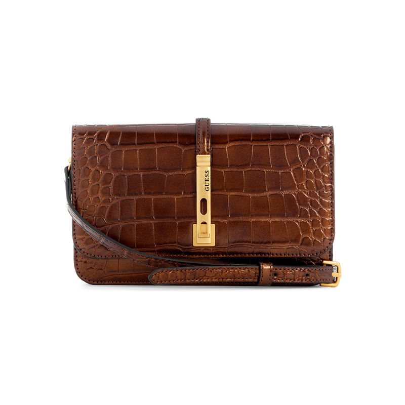 Buy Guess Brown Textured James Mini Sling Bag Online