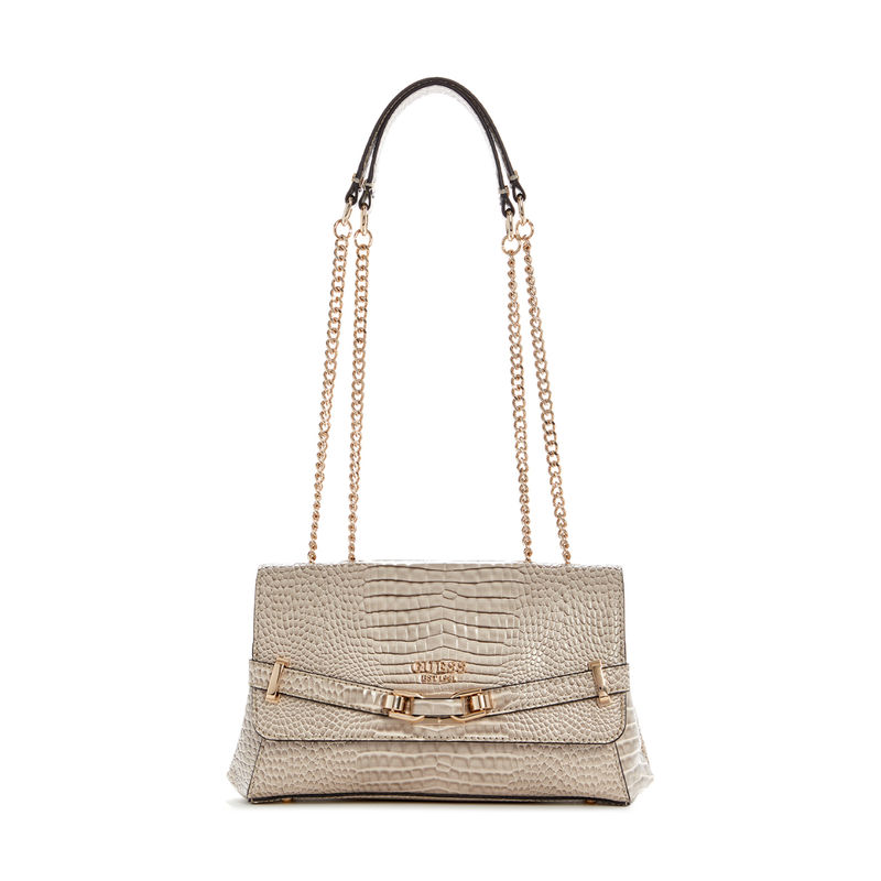 Buy Guess Taupe Textured Sylvie Convertible Sling Bag Online