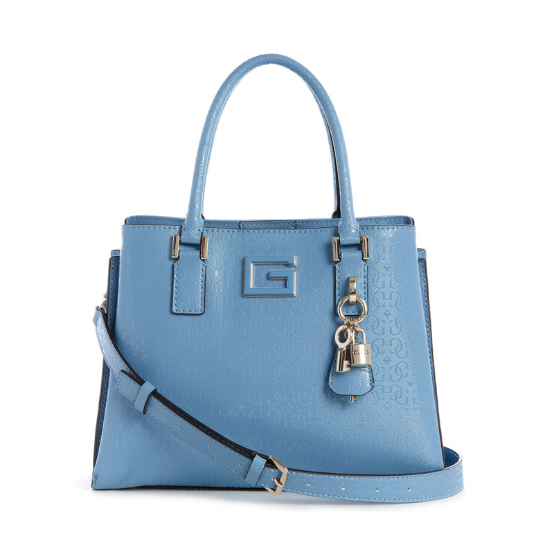 Buy Guess Blue Printed Blane Girlfriend Satchel Bag Online