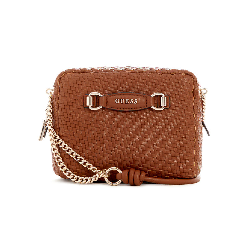 Buy Guess Cognac Brown Textured Francy Sling Bag Online