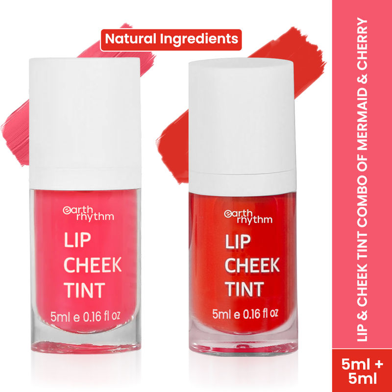 Buy Earth Rhythm Lip & Cheek Tint Combo of Mermaid & Cherry, Non-toxic ...