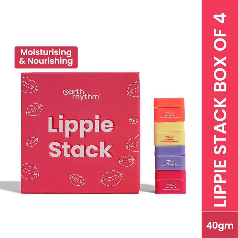 Buy Earth Rhythm Lippie Stack Box Of 4, Lip Scrub, Lip Serum, Lip Balm ...