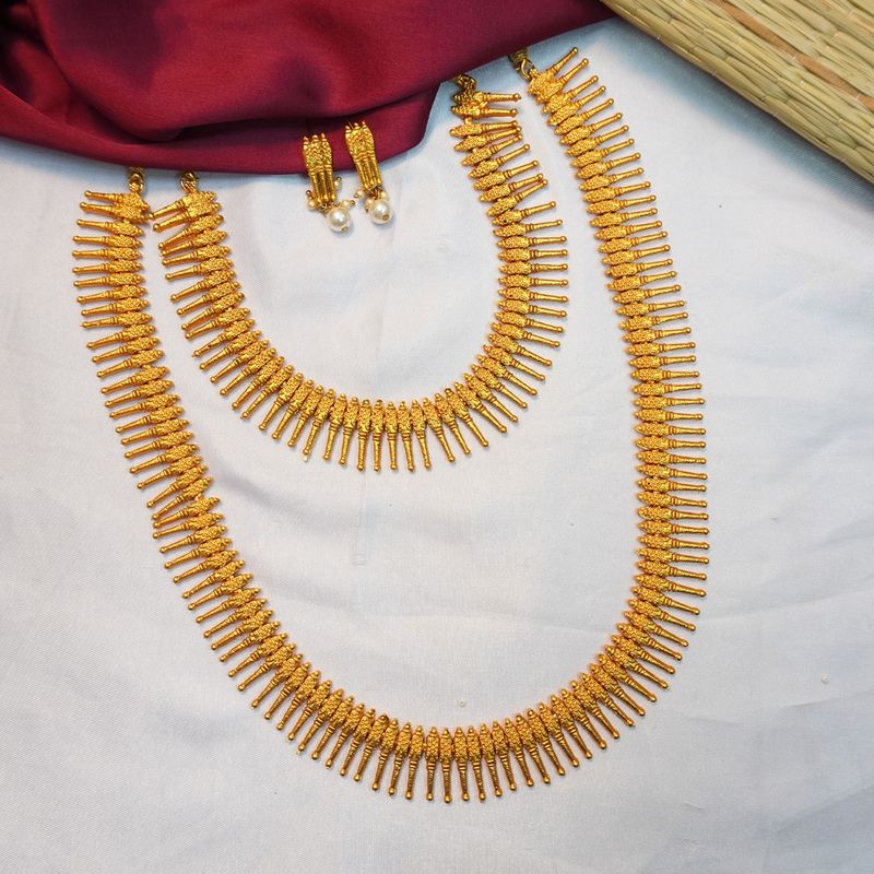 Buy Niscka MullaMottu Divine Mala Gold Plated Traditional Necklace Set ...