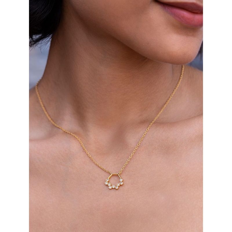 Buy Shaya by CaratLane Starry Gaze Pendant Necklace In Gold Plated 925 ...