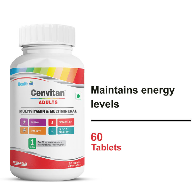 Buy Healthvit Cenvitan Adults (Multivitamin & Multimineral) 60 Tablets ...