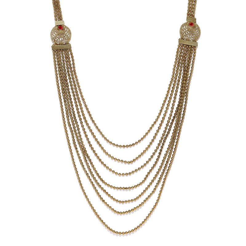 Buy Fida Gold-Toned Layered Chain Design Necklace Online