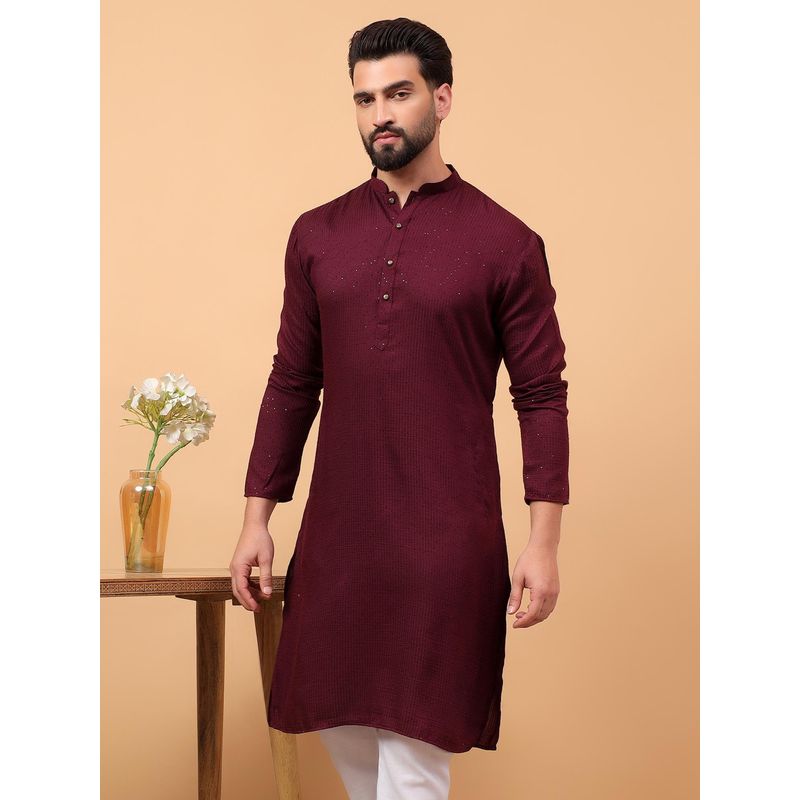 Buy Treemoda Maroon Traditional Ethnic Wear Embellished Sequence Rayon ...