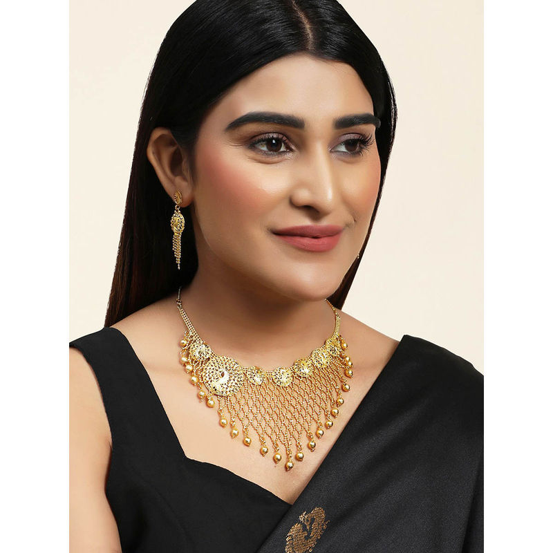 Buy Anika's Creations Gold Plated Jaal Work Peacock Traditional Brass ...