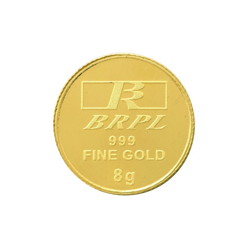 Buy Bangalore Refinery 8 Gram 24Kt 999 Purity Yellow Gold BRPL Coin Online