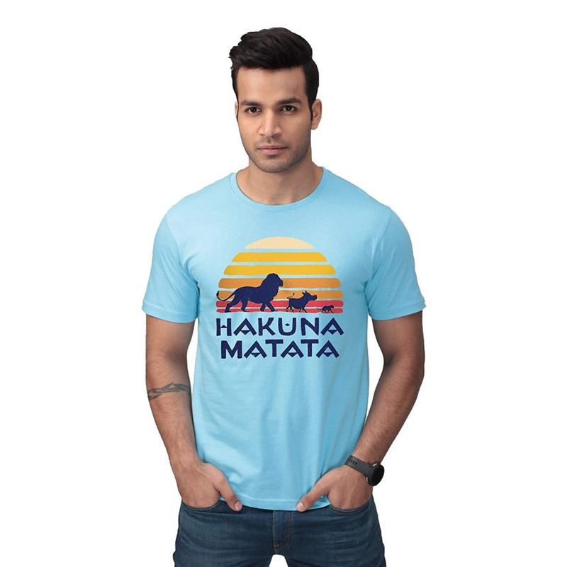 Buy The Souled Store Men Official The Lion King Hakuna Matata Blue T-Shirts Online