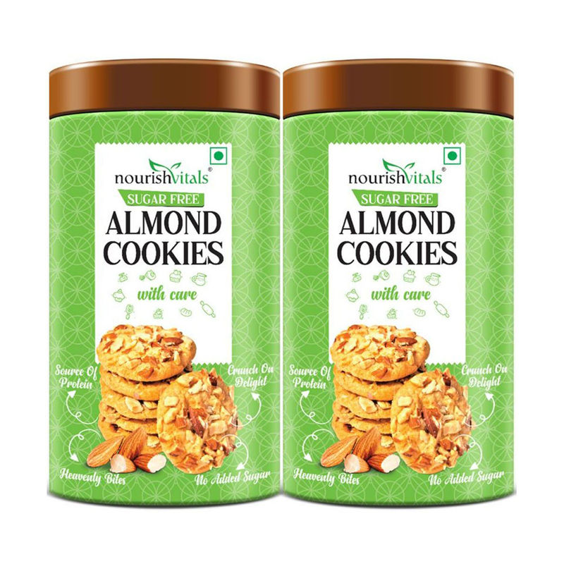 Buy Nourish Vitals Almond Sugar Free Cookies - Pack Of 2 Online