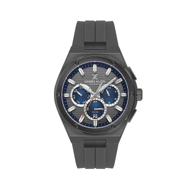 Buy Daniel Klein Mens Gun Dial Cool Grey Silicone Watch DK.1.14072-5 (M ...