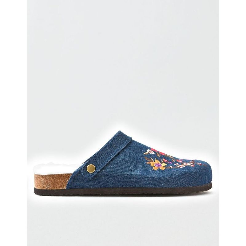 American Eagle Embroidered Denim Clog - Blue: Buy American Eagle ...