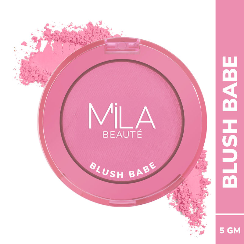 Buy Mila Beauté Matte Finish Blush Babe Powder Blush With Rosehip Oil Online